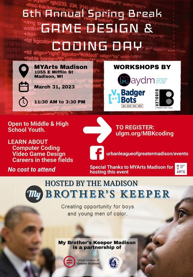 Game Design and Coding Day 2023, MYArts-Madison's Youth Arts Center, 31 ...