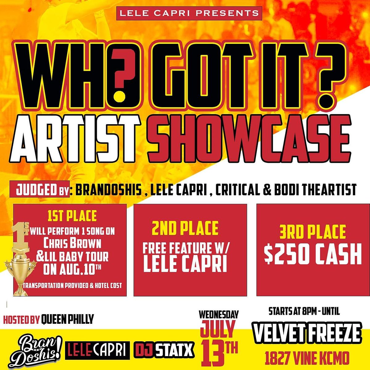 Who got It ? Artist Showcase Contest, The Velvet Freeze Daiquiris ...