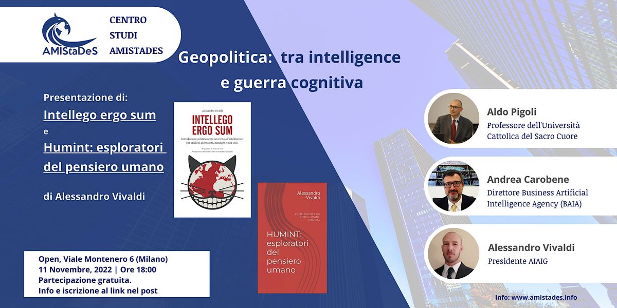 Geopolitica: tra intelligence e guerra cognitiva, Open Milano, 11 November 2022