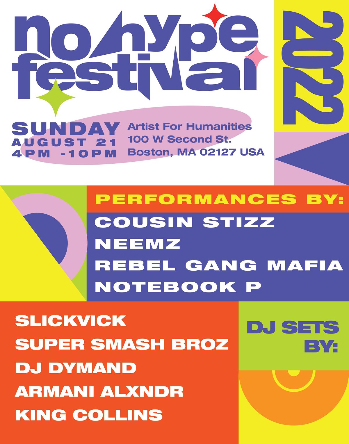 No Hype Fest 2022, Artists For Humanity, Boston, 21 August 2022