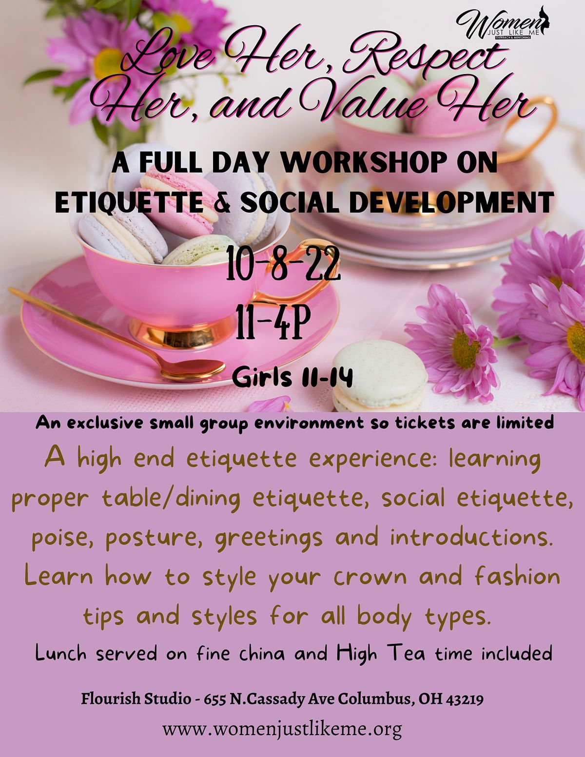 Love Her, Respect Her, Value Her Etiquette Workshop, 655 N Cassady Ave ...