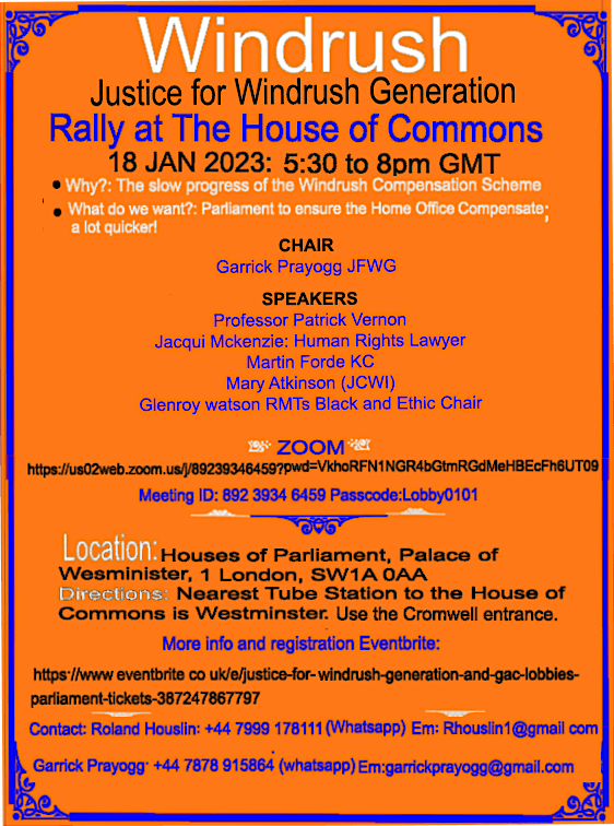 Justice For Windrush Generation Rally at House of Commons Wed 22 Mar ...