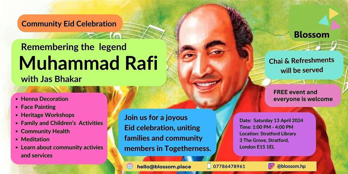 Remembering the Legend: Muhammad Rafi, Stratford Library, London, 13 April 2024