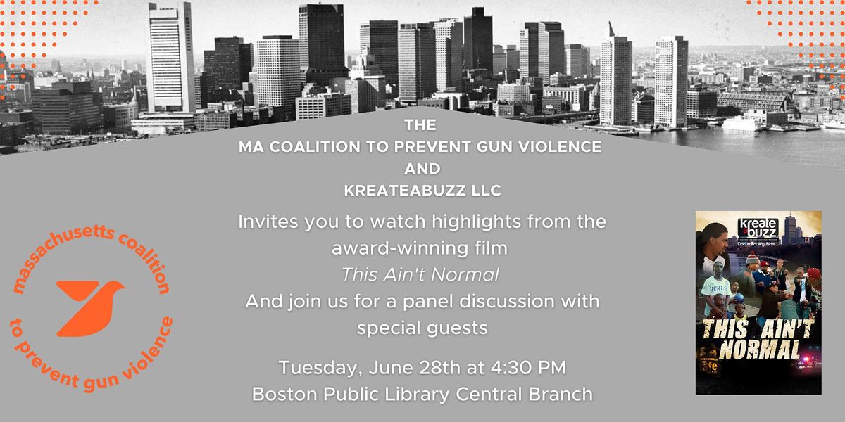 This Aint Normal film screening at the Boston Public Library, Boston ...