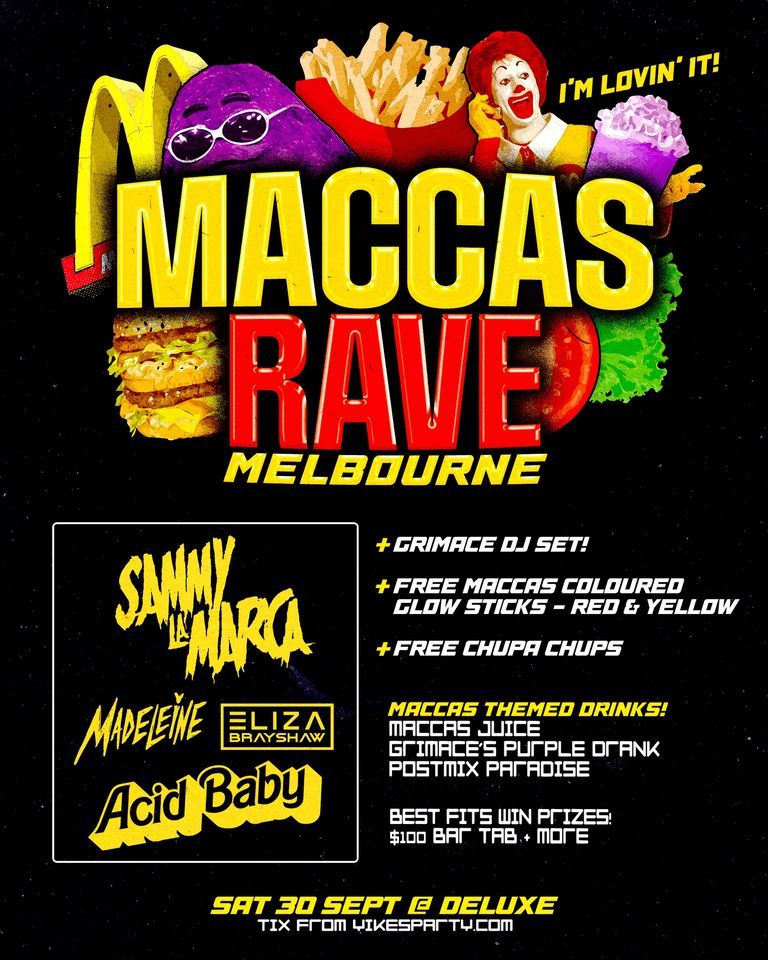MACCAS RAVE MELBOURNE , Deluxe Bar & Rooftop, Maribyrnong, 30 September ...