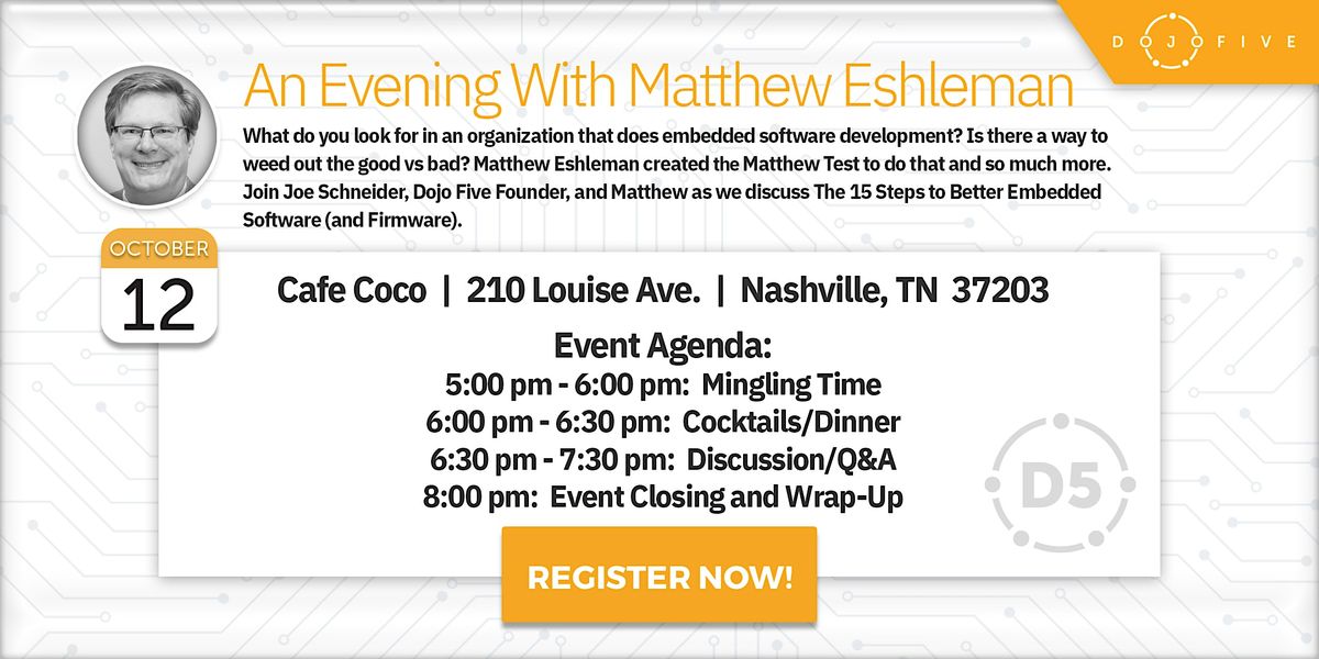 The Matthew Test and Discussion with Dojo Five, Café Coco - Elliston ...