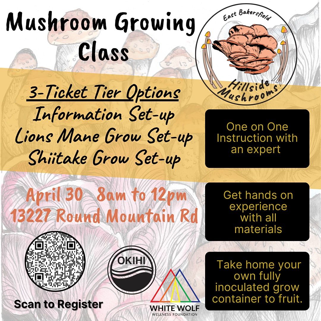 Mushroom Growing Class Series: Lions Mane and Shiitake Grow Class, Camp ...