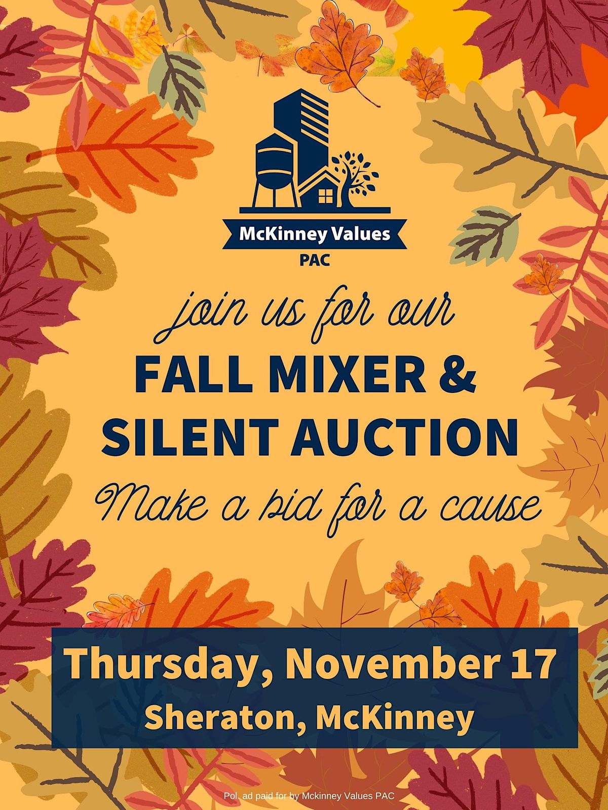 Fall Mixer and Silent Auction, Sheraton McKinney Hotel, 17 November 2022