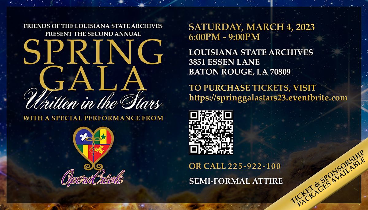 2nd Annual Spring Gala: Written in the Stars, Louisiana State Archives ...