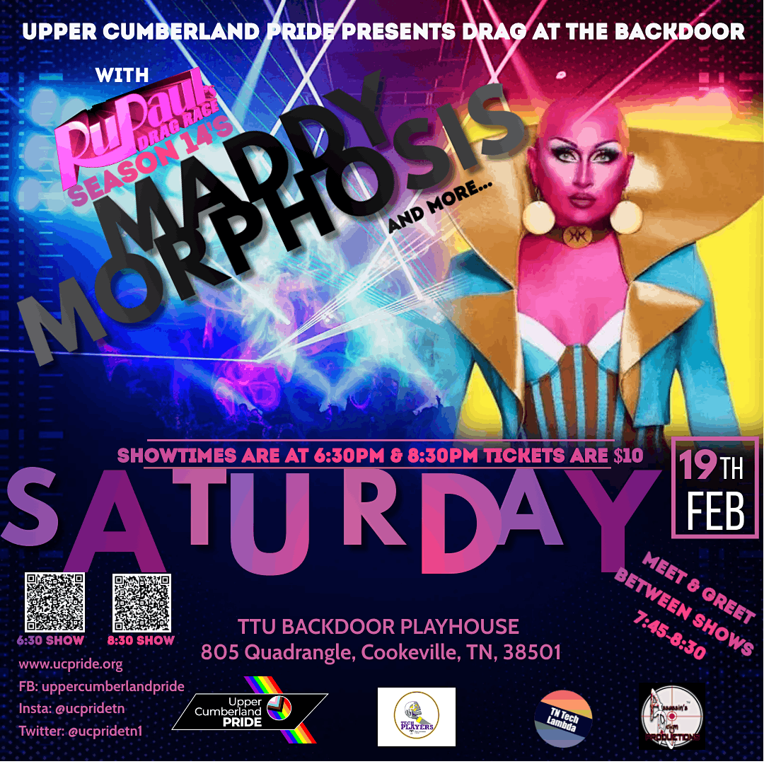 Drag at the Backdoor with RuPaul DragRace Season 14 Maddy Morphosis Show 1, Backdoor Playhouse ...