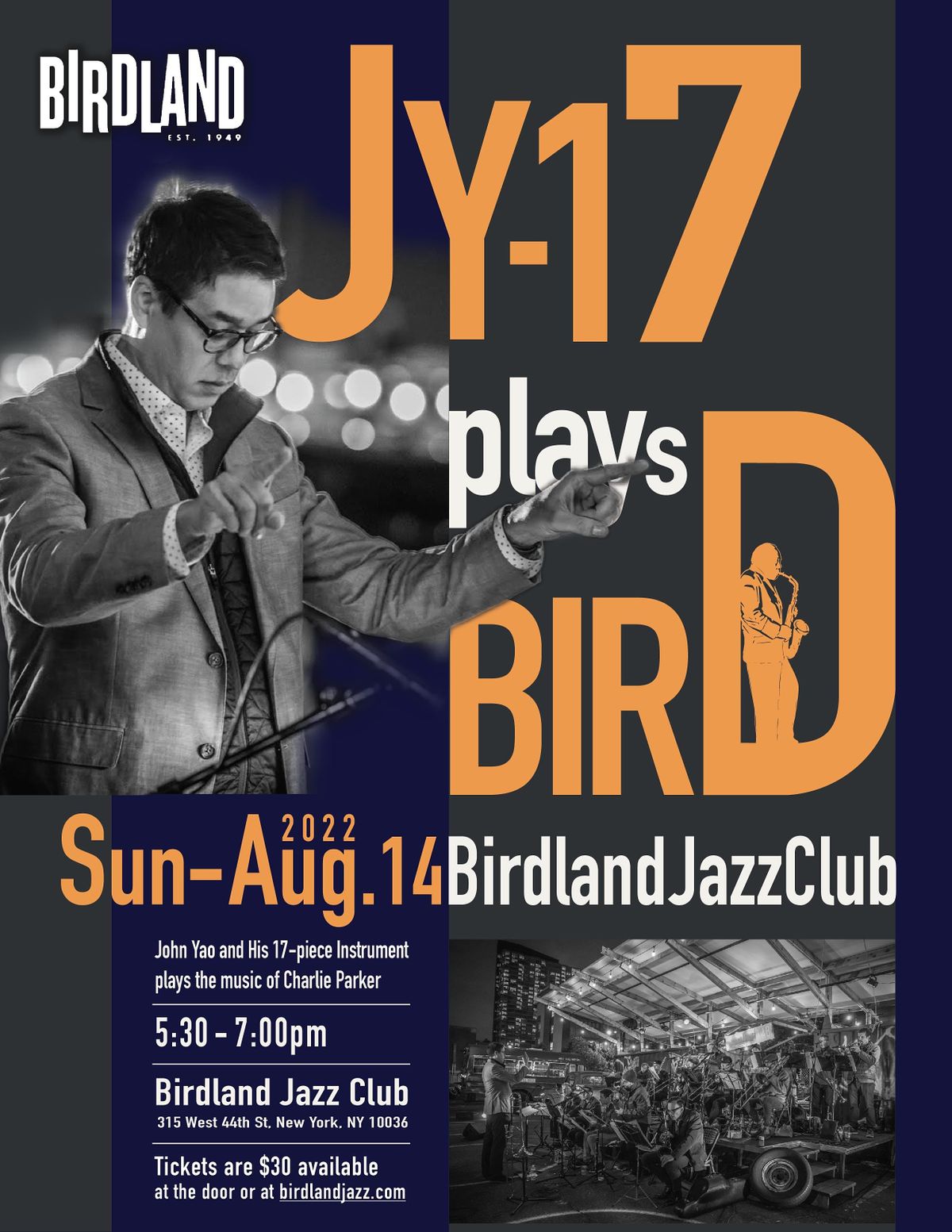 John Yao and His 17-piece Instrument plays Bird, Birdland Jazz Club ...