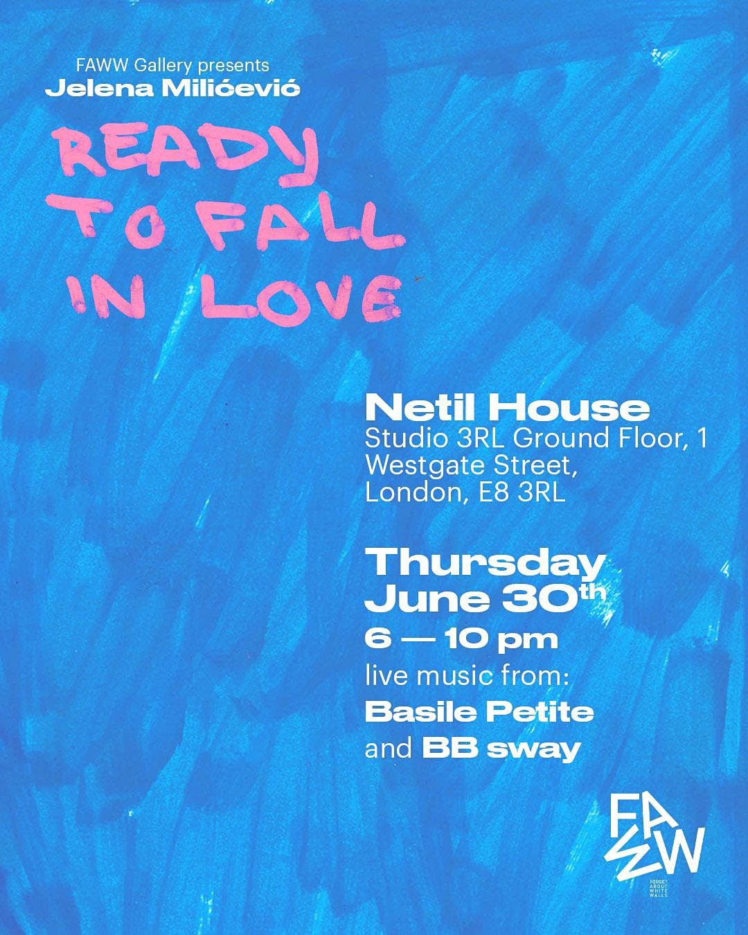 FAWW GALLERY Summer Party with Jelena Milicevic, Studio 3RL Ground ...