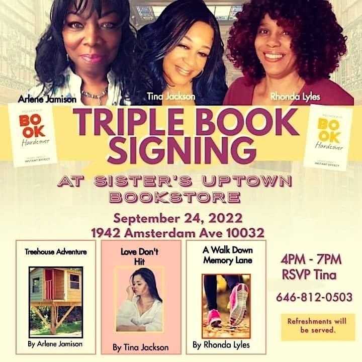 Triple book signing in NYC at Sisters uptown bookstore., 1942 Amsterdam ...