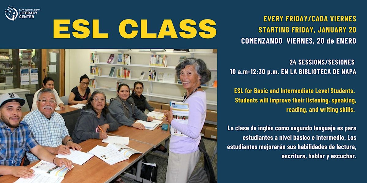 ESL Class : Beginning/Intermediate, Napa County Library, 14 April 2023