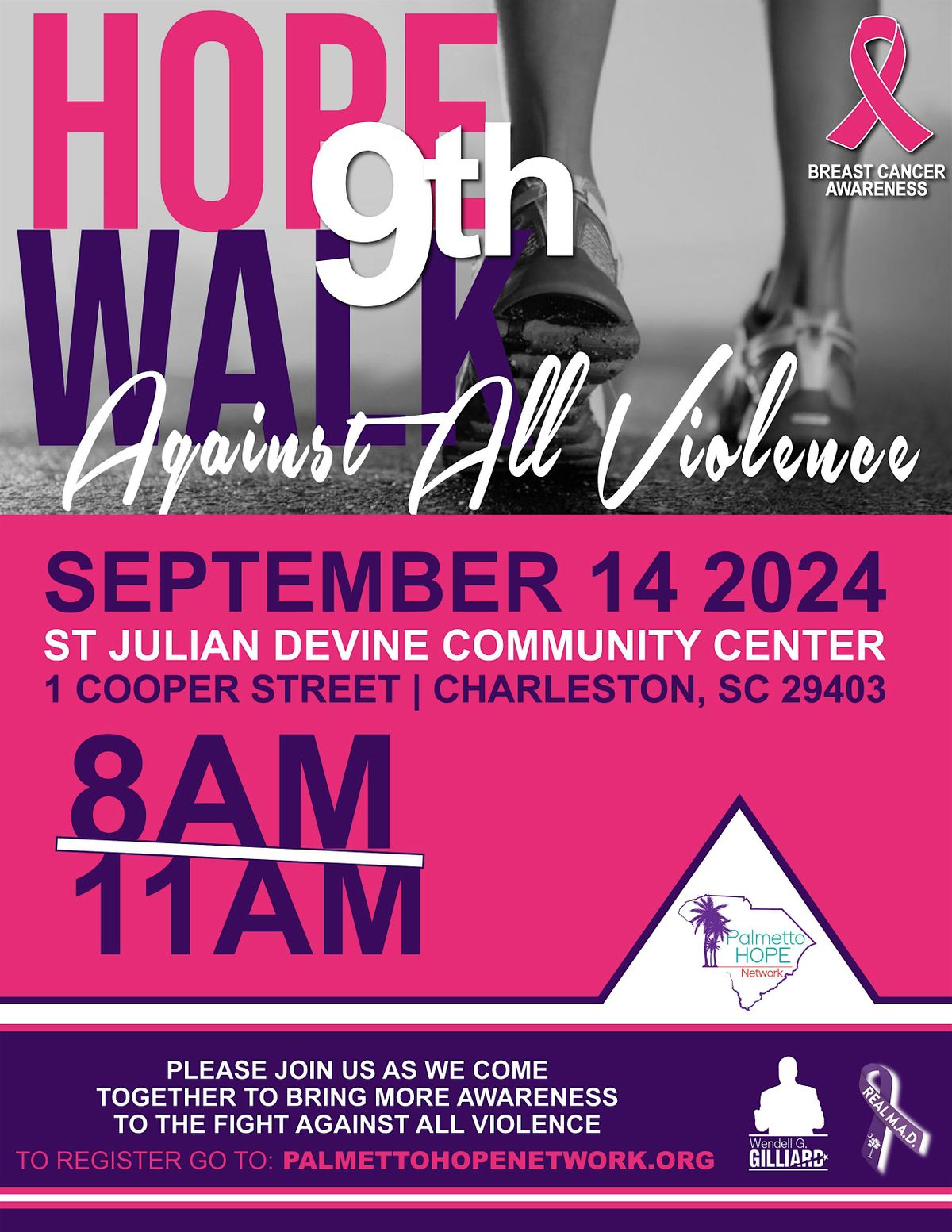 9th Annual Hope Walk, Ravenel Bridge, Charleston, 14 September 2024