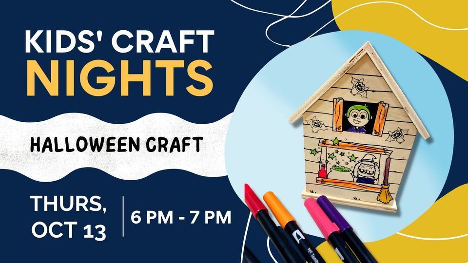 Kids Craft Night, Sterling Municipal Library, Baytown, 13 October 2022