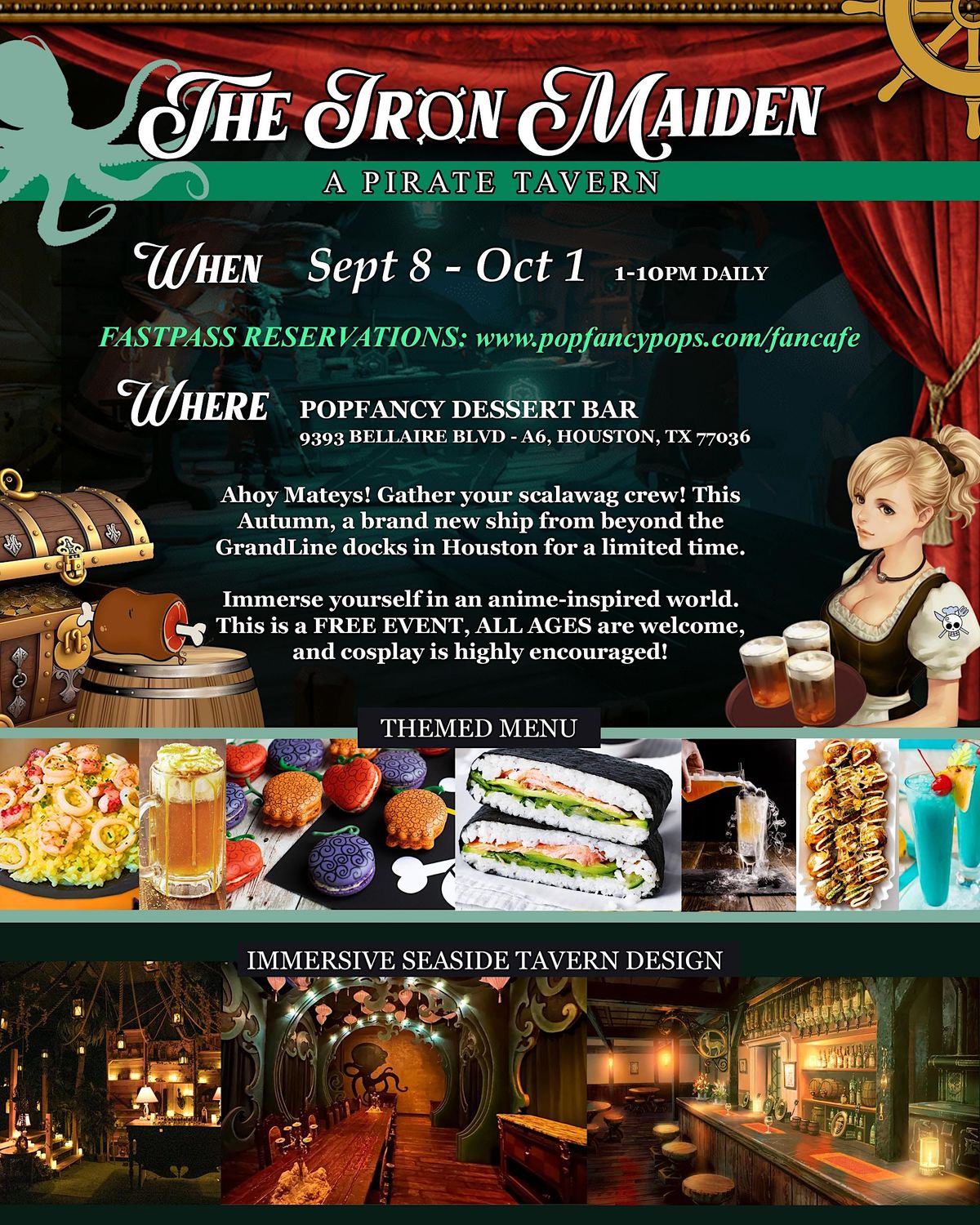 The Iron Maiden - A Pirate Tavern pop-up, Popfancy Dessert Bar, Houston ...
