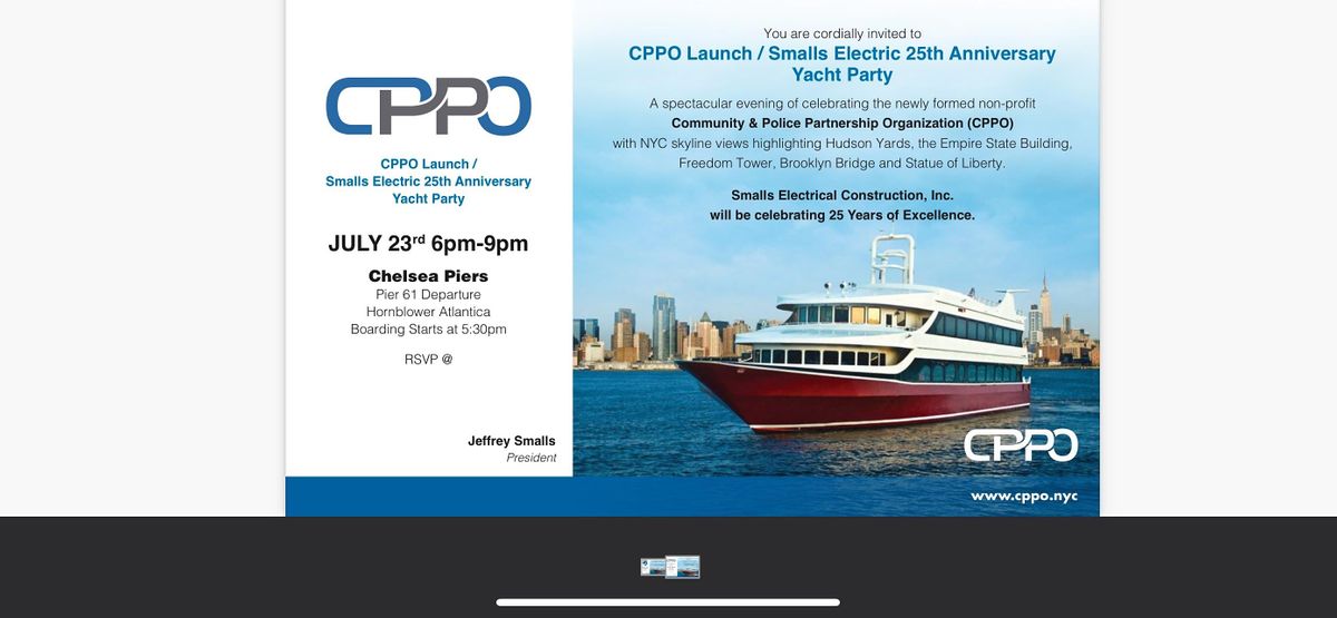 CPPO Launch/Smalls Electric 25th Anniversary Yacht Party, Pier 61 ...