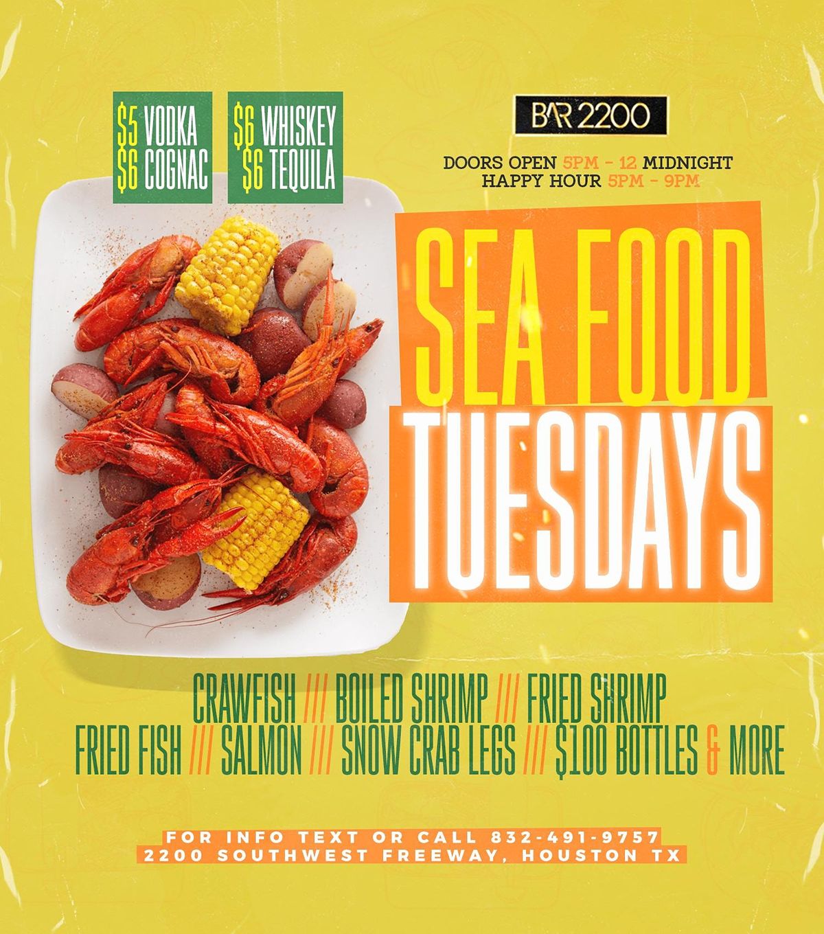 Seafood Tuesdays at Bar 2200 | Crawfish | Salmon | Boiled Shrimp & More ...