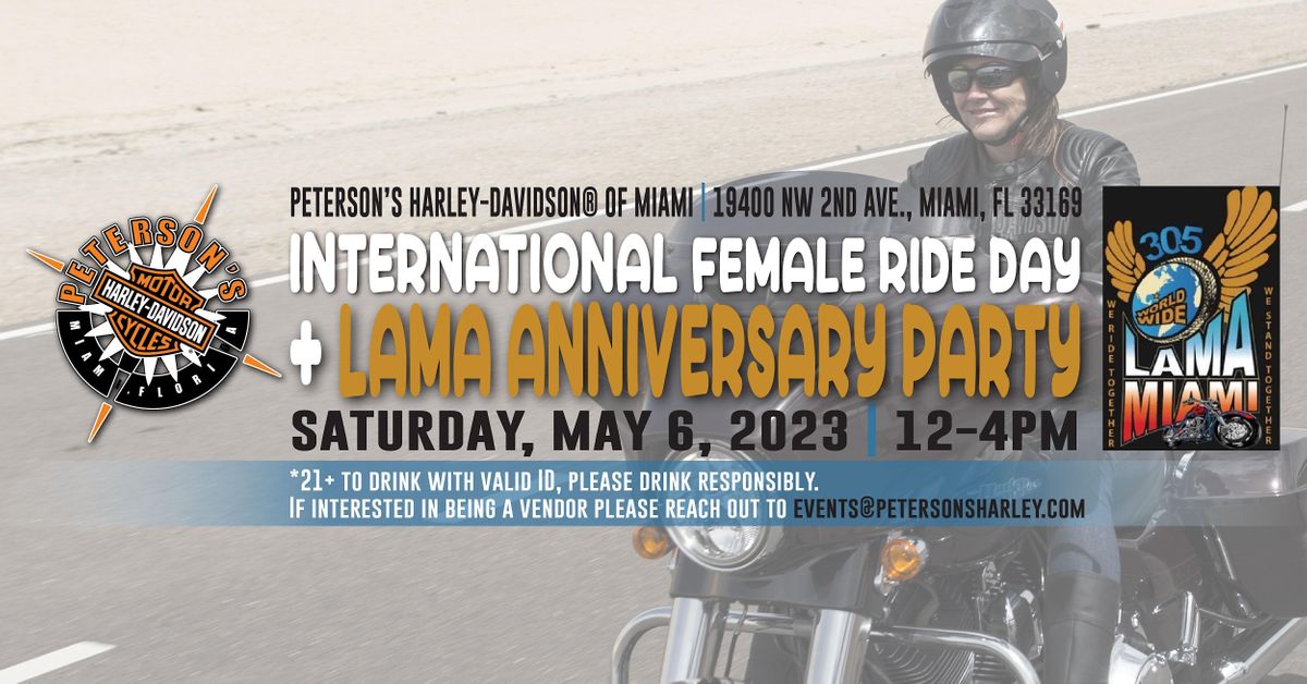 International Female Ride Day & LAMA Anniversary Party, Peterson's ...