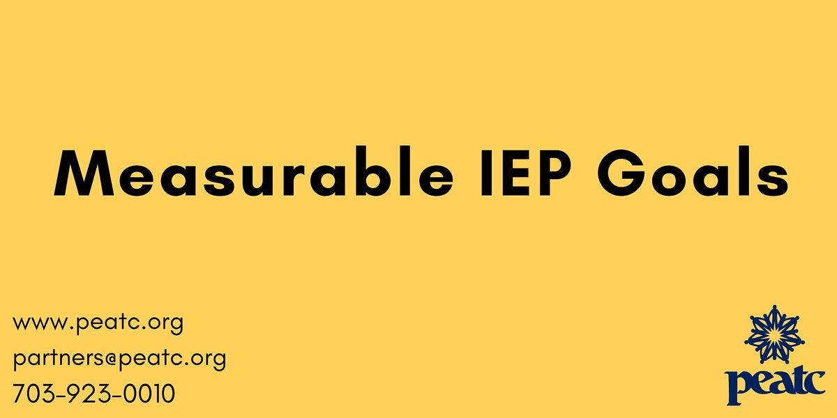 Measurable IEP Goals, Raleigh Court Library, Roanoke, 22 January 2022