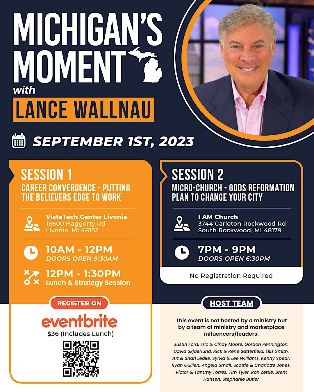 Michigans Moment with Lance Wallnau!, VisTaTech Center, Livonia, 1 ...
