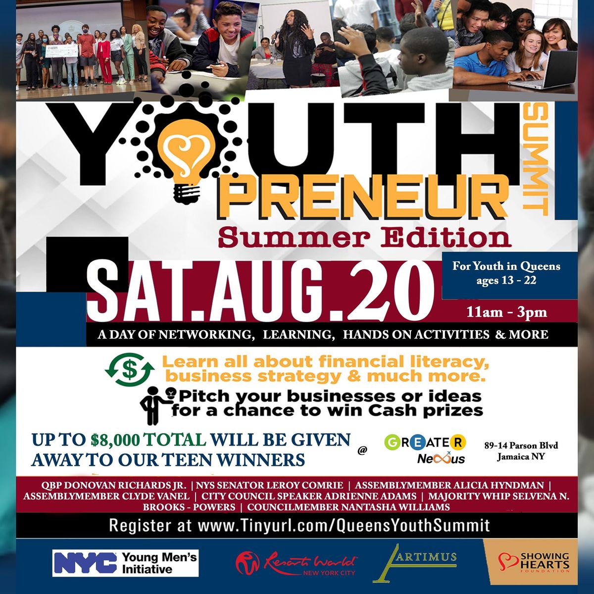 YOUTHpreneur Summit® Summer Edition 2022, 89-14 Parsons Blvd, Queens ...