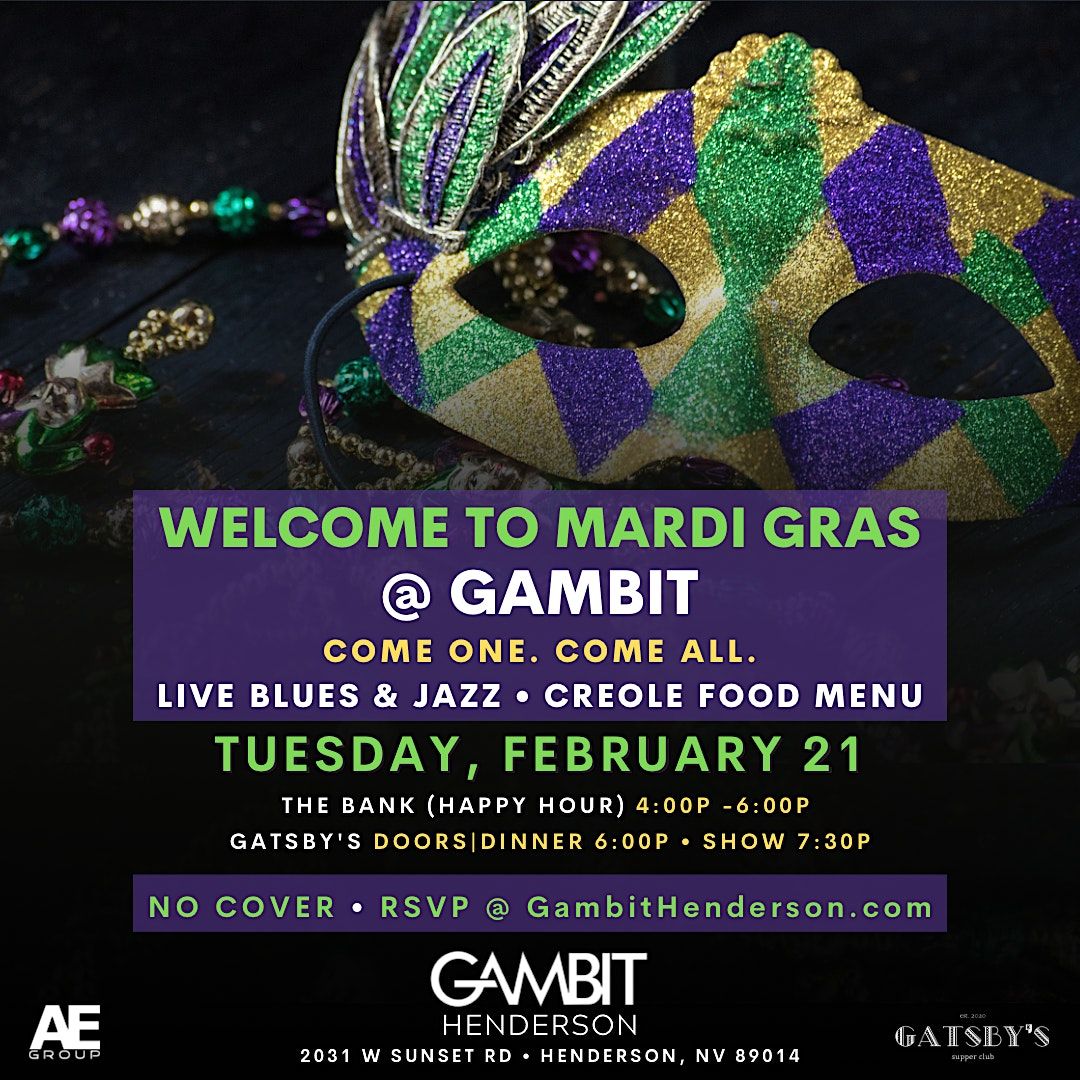 Welcome to Mardi Gras at Gambit, Gambit Henderson, 21 February 2023