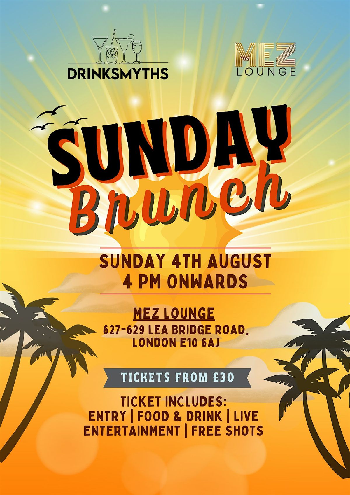 Sunday Bottomless Brunch, Mez Lounge, London, 4 August 2024