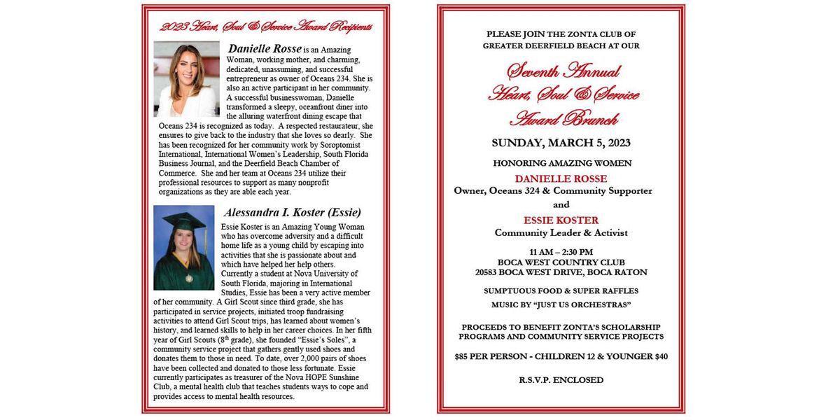 7th Annual Heart Soul & Service Award Brunch Honoring Amazing Women ...