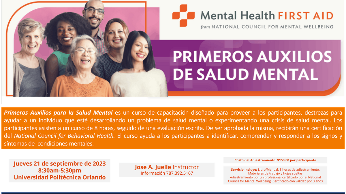 Certificacion en Primeros Auxilios para la Salud Mental, Polytechnic ...