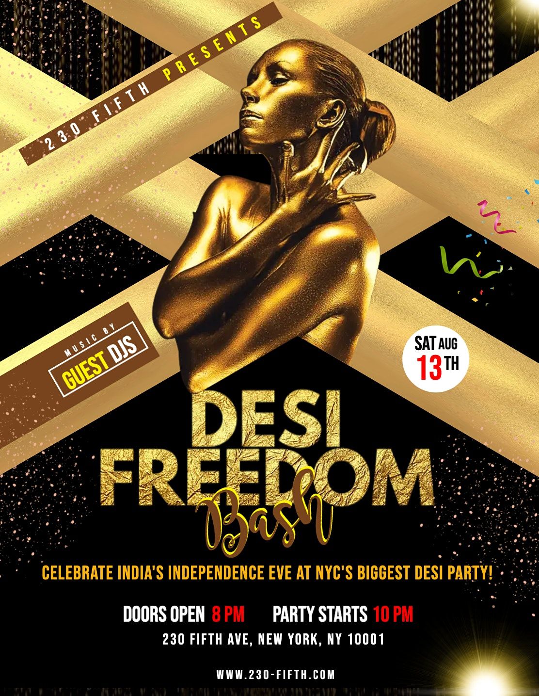 Desi Freedom Bash: Indian Independence Party @230 Fifth Rooftop, 230 5th Ave, New York, 13 ...