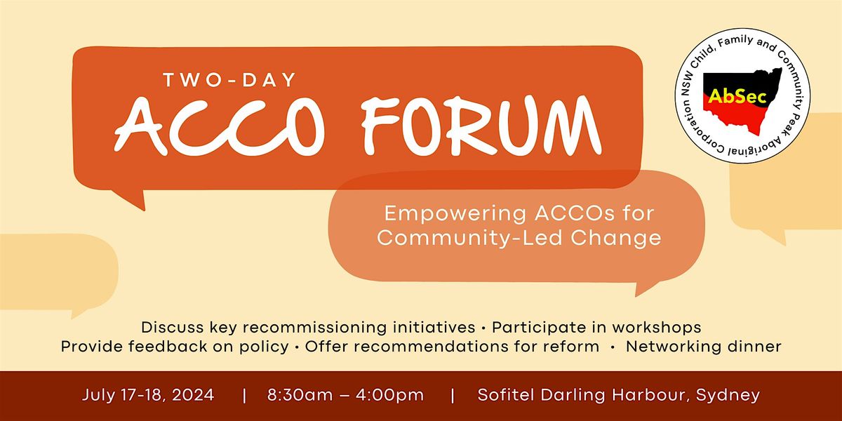 Aboriginal Community Controlled Organisations Forum, Sofitel Sydney ...