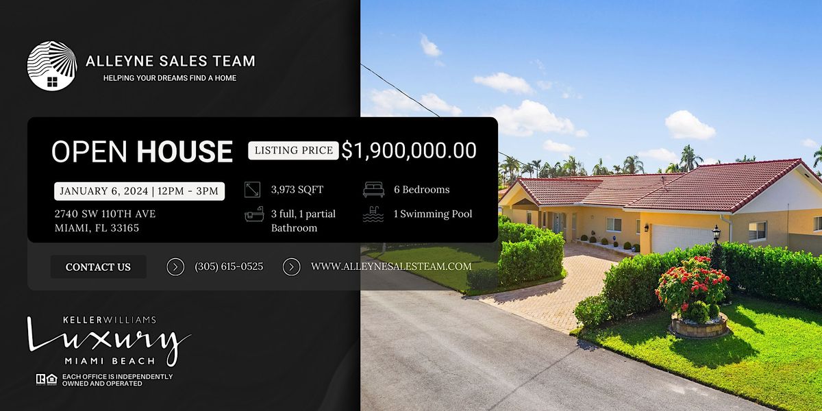 Open House: 2740 SW 110TH AVE MIAMI, 2740 SW 110th Ave, Miami, FL 33165 ...
