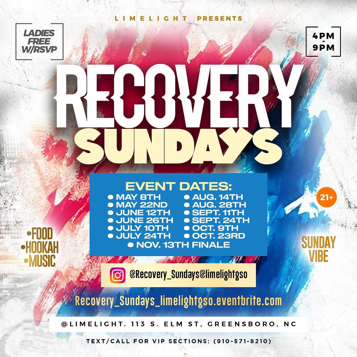 Sunday Funday Recovery Sunday’s Limelight, Limelight, Greensboro, 24 ...