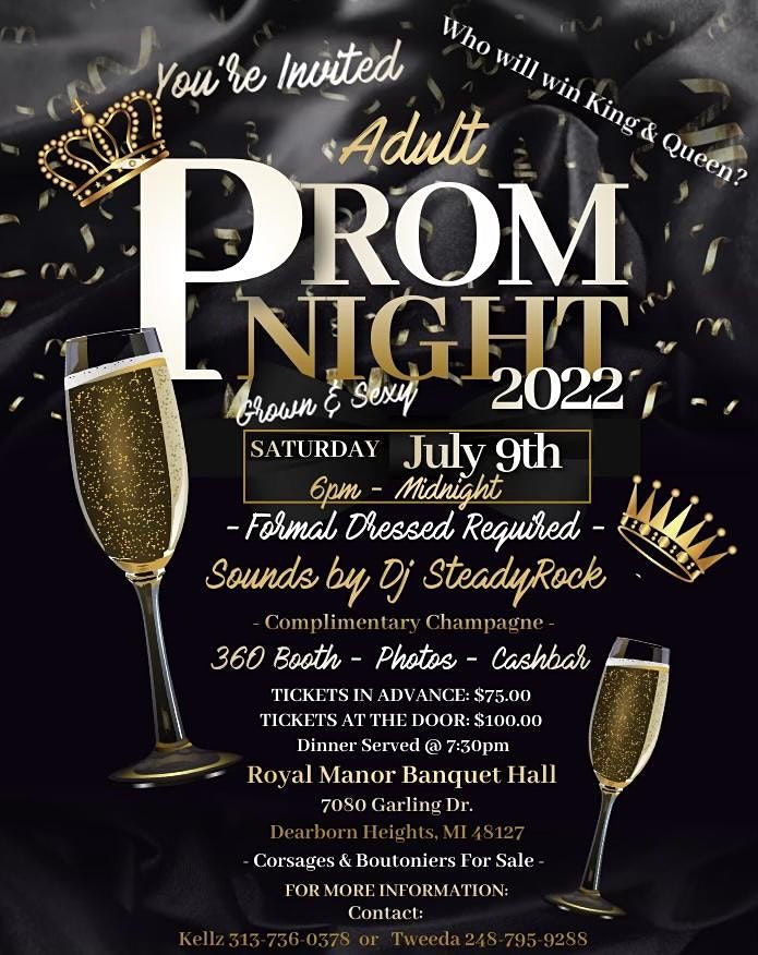 Adult Prom 2022!, 7080 Garling Dr, Dearborn Heights, 9 July to 10 July