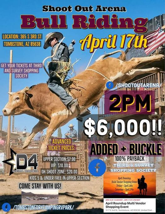 Shoot Out Arena April Bull Riding, Shoot Out Arena, Tombstone, 17 April ...