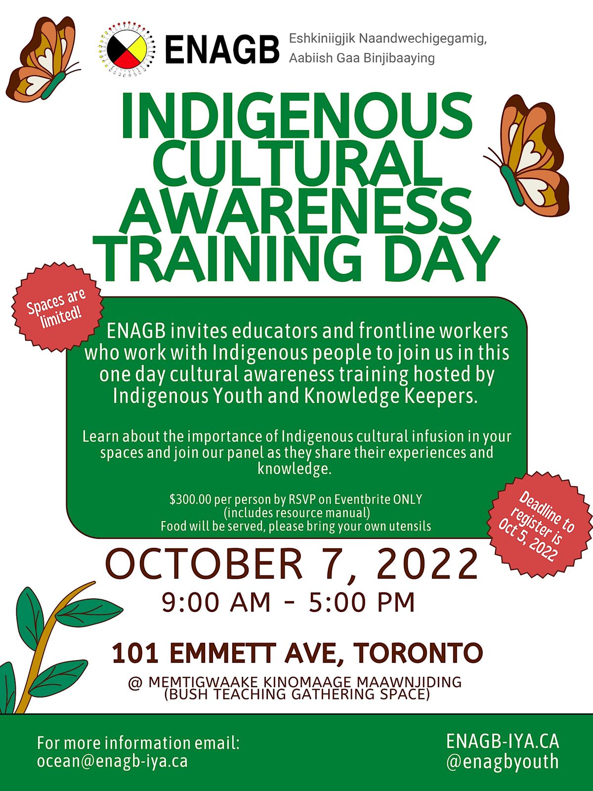 Indigenous Cultural Awareness Training Day, 101 Emmett Ave, Toronto, 7 ...
