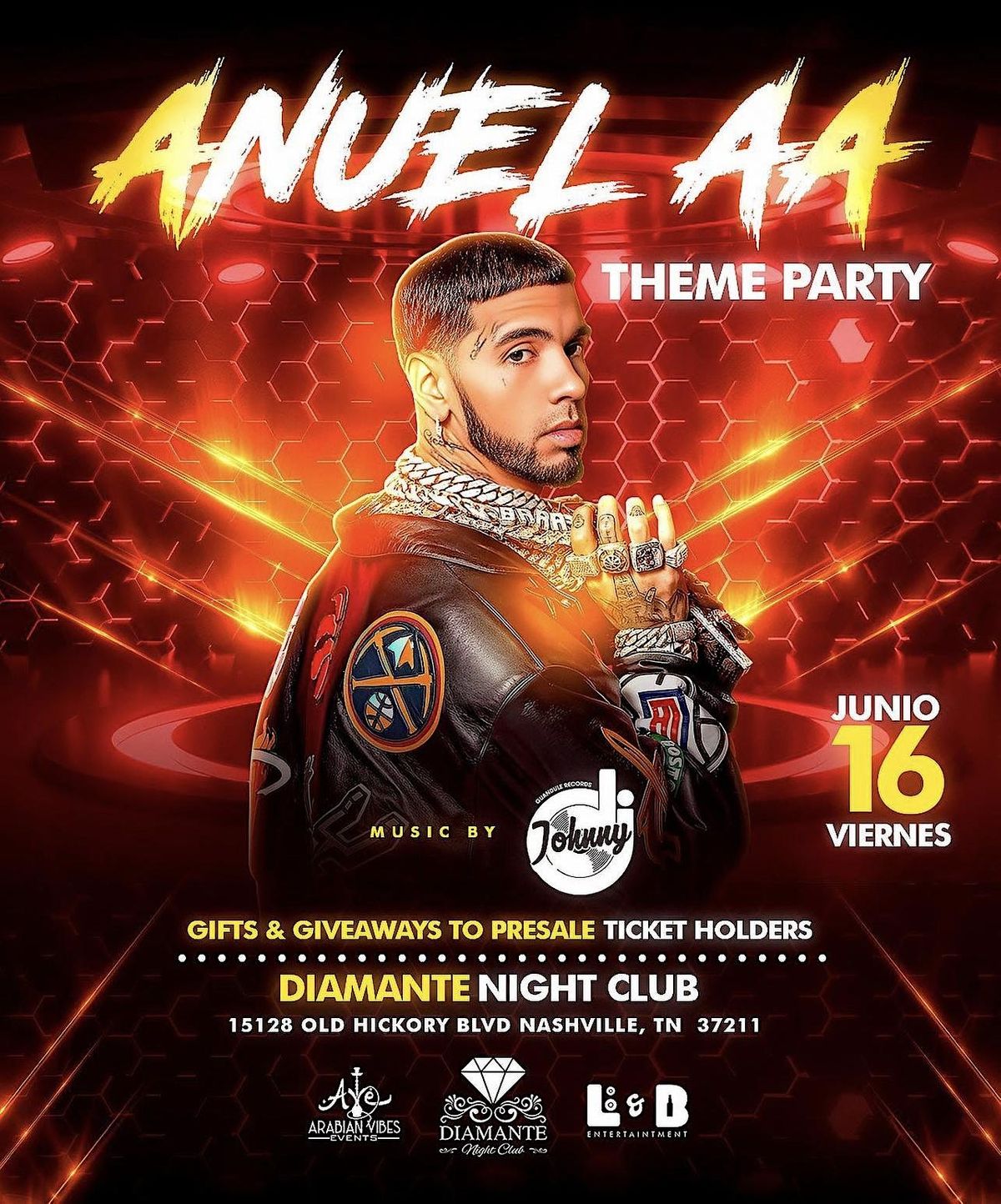 Anuel AA Theme Party, Diamante Night Club, Nashville, 16 June to 17 June