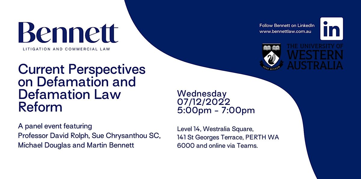 Current Perspectives on Defamation and Defamation Law Reform, Bennett ...