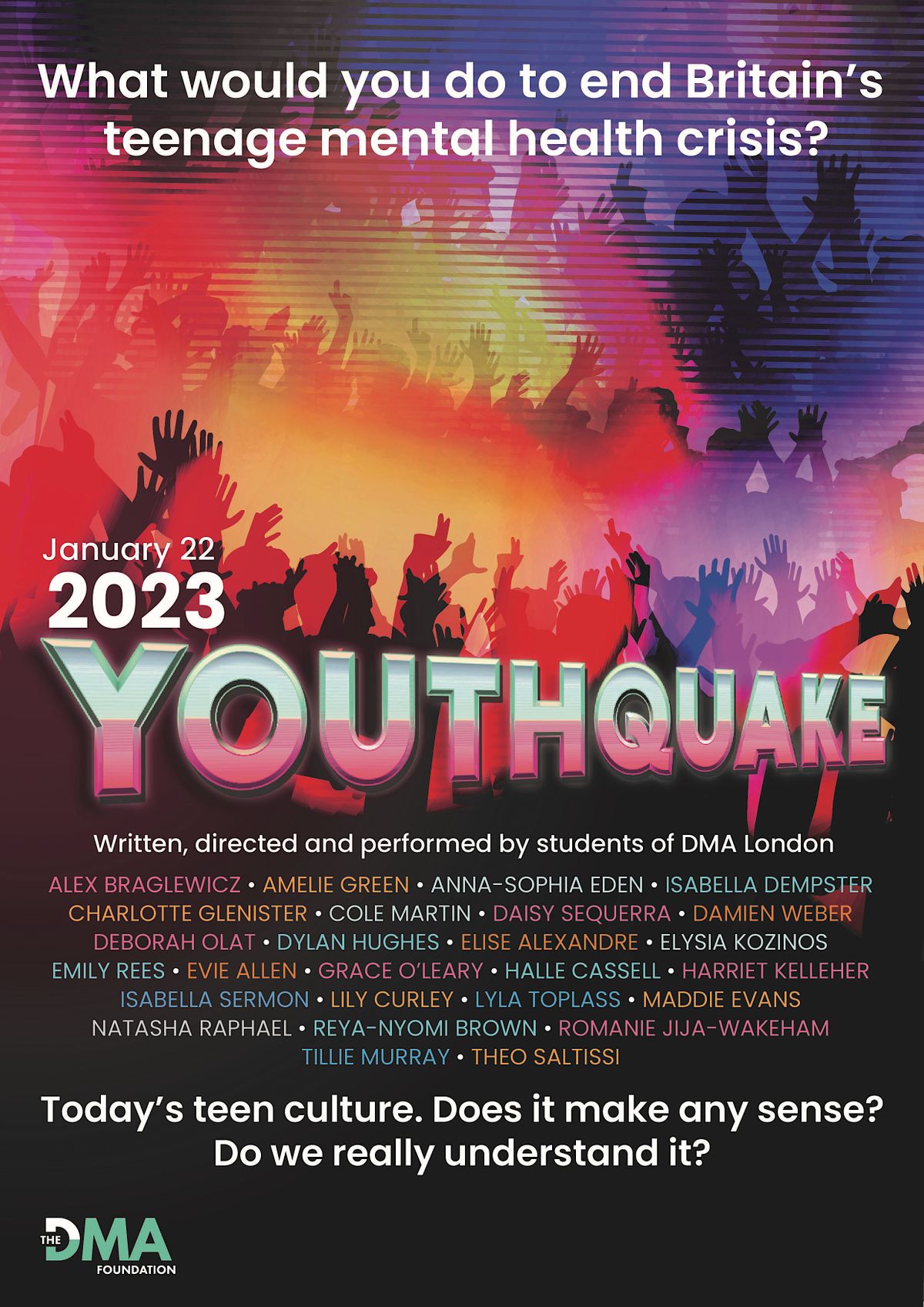 Youth-Quake: The DMA Foundation Event, The Yard Theatre, London, 22 ...