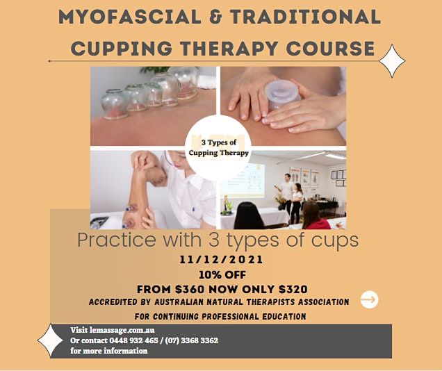 November Certificate in Traditional Cupping /Myofascial Cupping, 8/31 ...