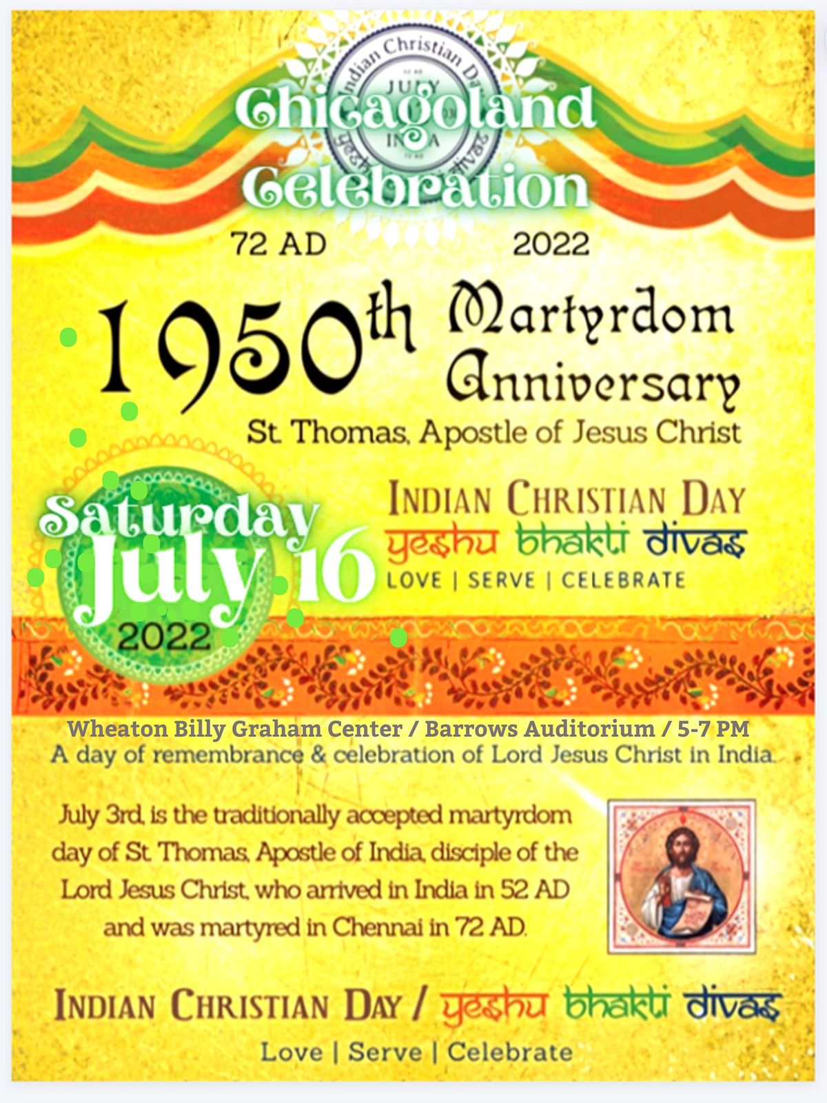 Indian Christian Day - Chicago Celebration, Wheaton College, 16 July 2022