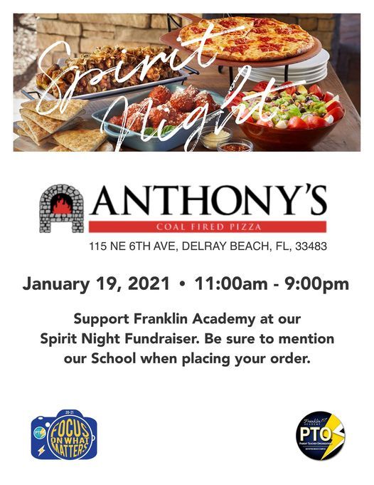 Spirit Night at Anthonys Coal Fired Pizza, Anthony's Coal Fired Pizza ...