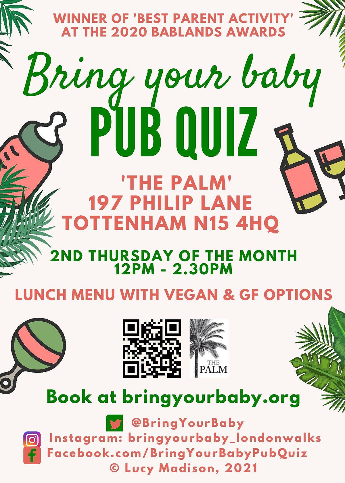 BRING YOUR BABY PUB QUIZ @ The Palm, TOTTENHAM (N15) HARINGEY LADDER ...