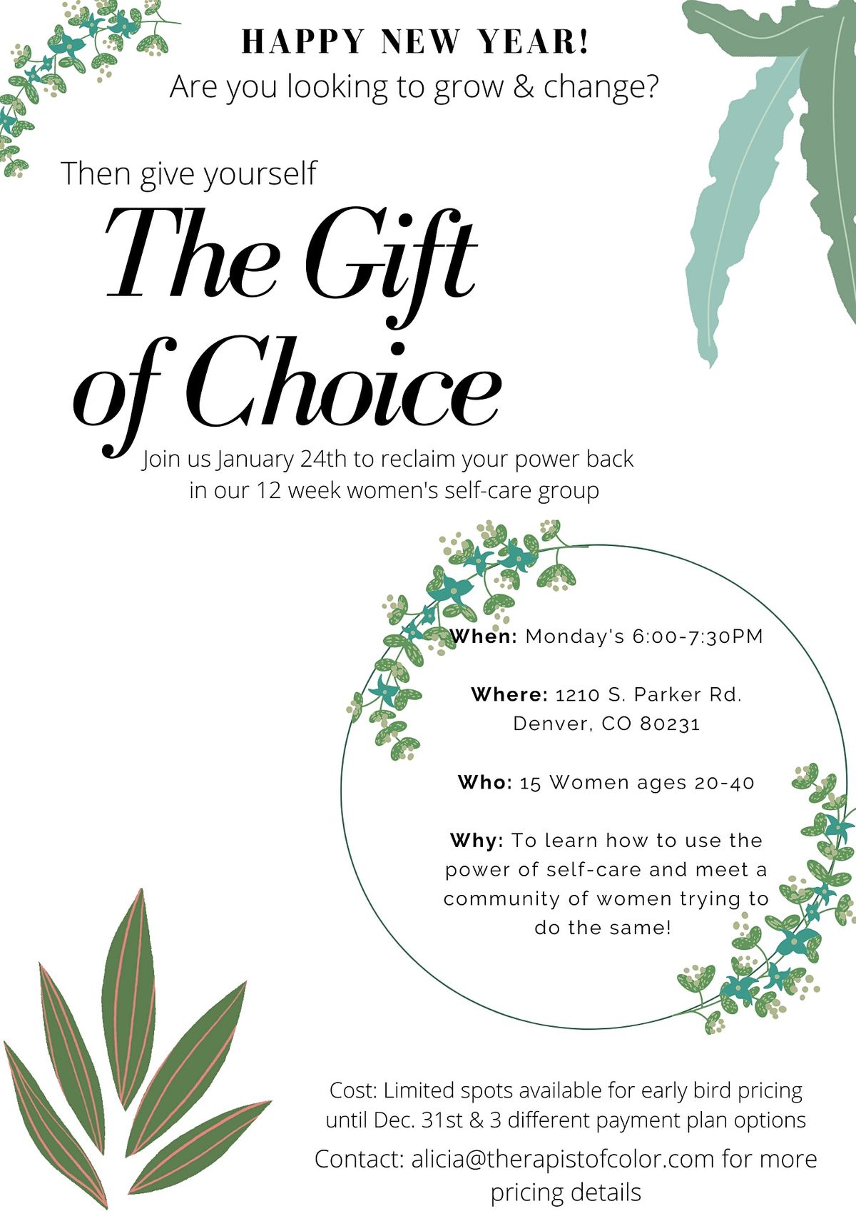 The Gift of Choice - Womens Self Care Group, 1210 S Parker Rd, Denver ...