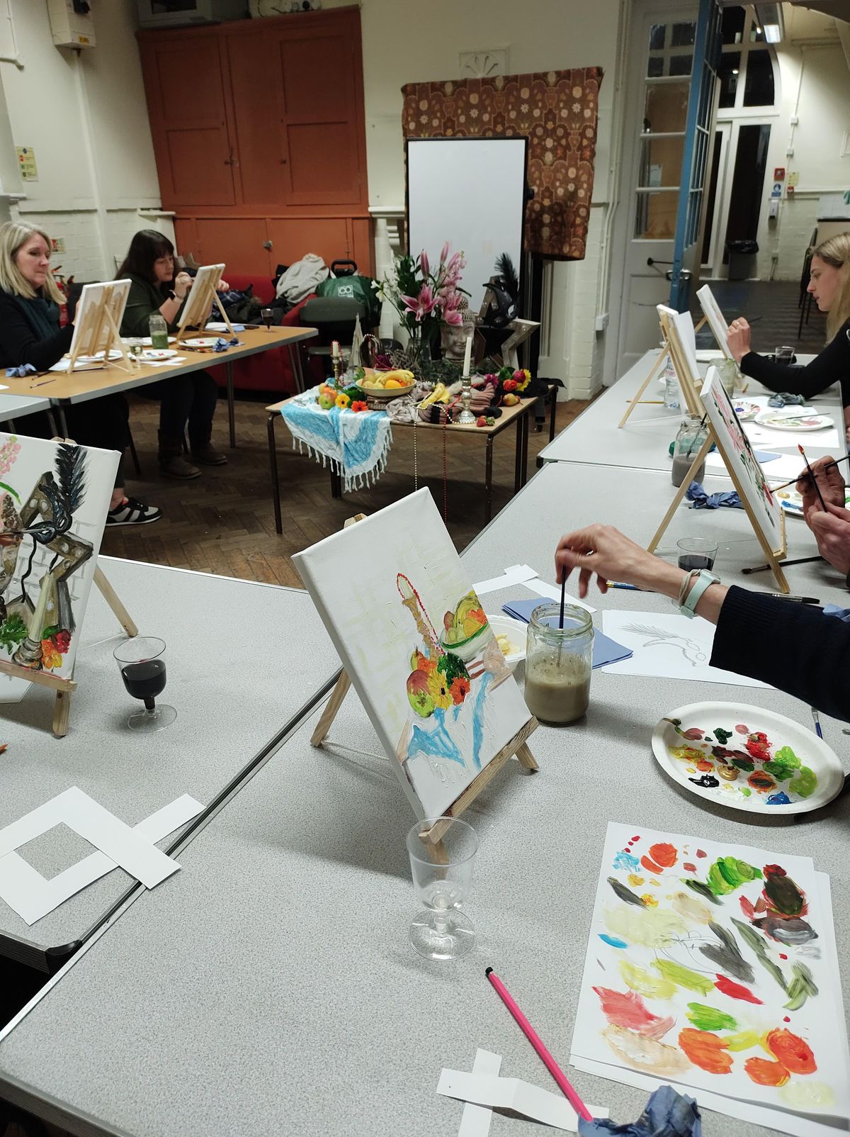 Adults evening art class with CREATE, Mortlake Hall, London, 13 ...