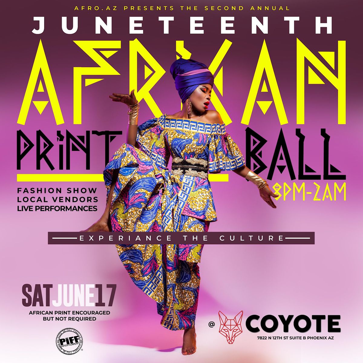 2nd Annual African Print Ball, Coyote Mexican Cuisine, Phoenix, 17 June ...