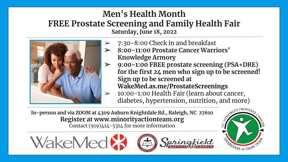 Mens Health Month FREE Prostate Screening and Family Health Fair ...
