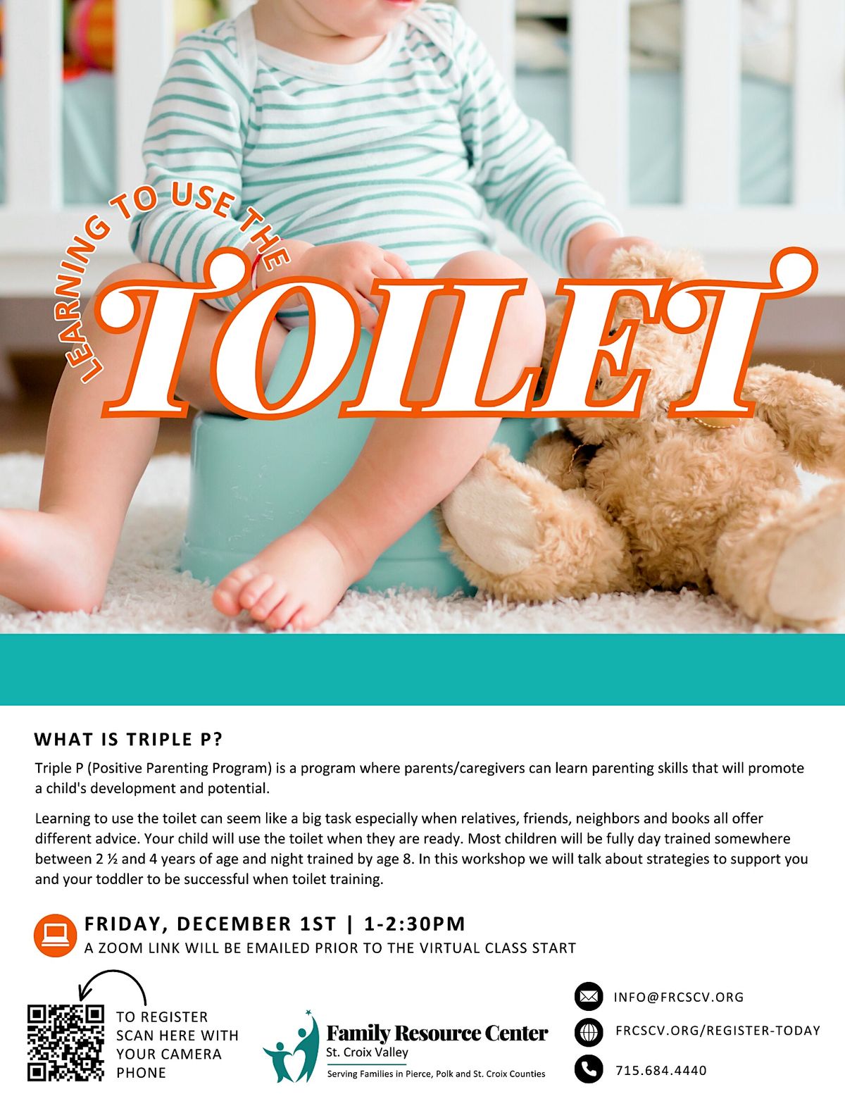 Learning to use the Toilet | Triple P Informed Workshop, Online, 1 ...